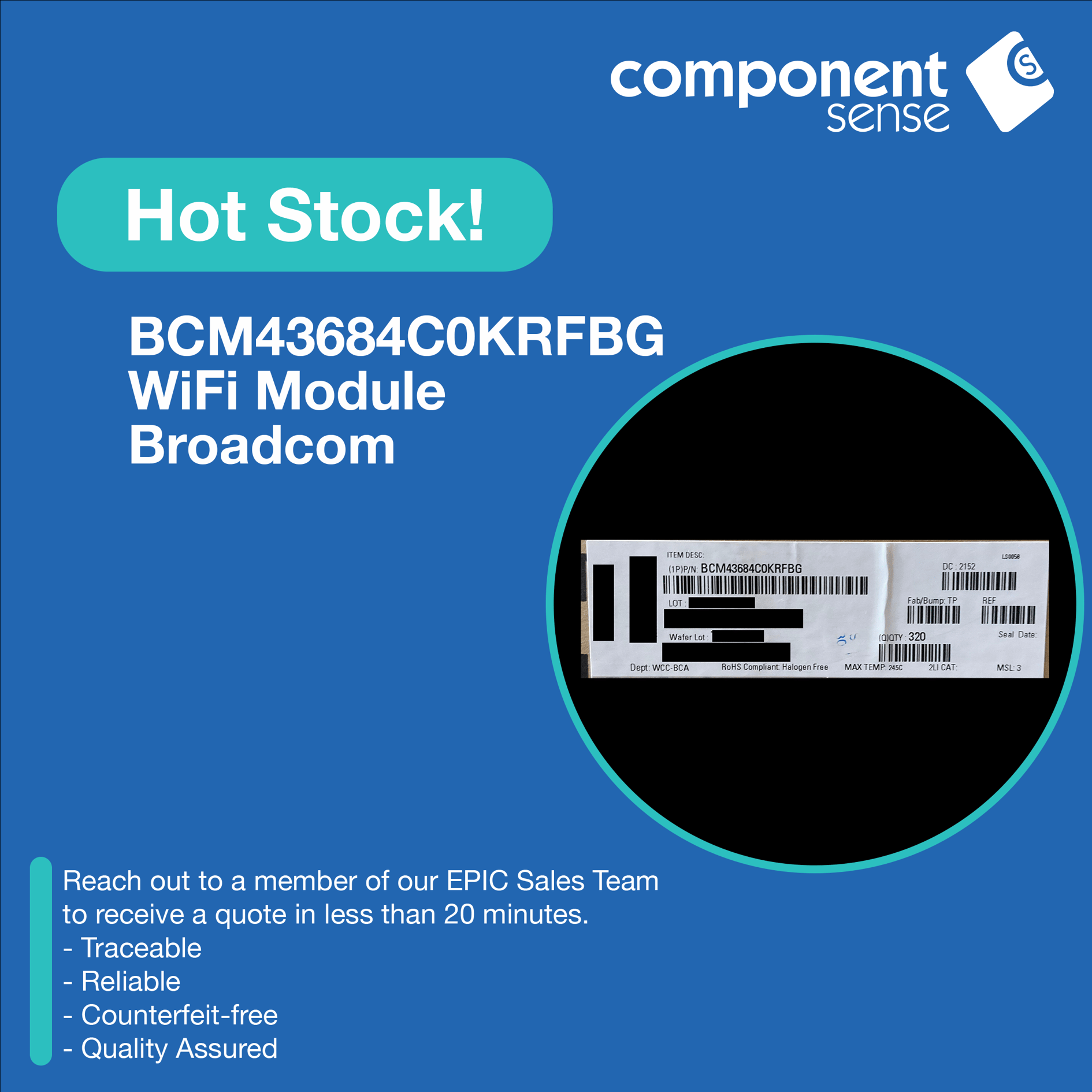 Hot Stock: Broadcom BCM43684C0KRFBG WiFi Module